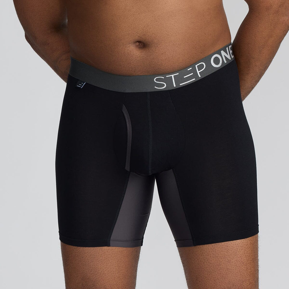 Boxer Brief Fly - Black Currants | Step One Bamboo Underwear Online UK