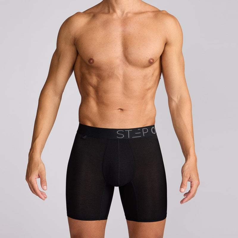 Cloud Mesh Boxer Brief - Black | Step One Bamboo Underwear